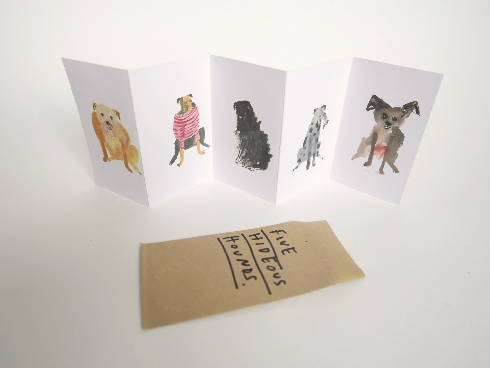 Mini Dog Zine Concertina Book || FIVE HIDEOUS HOUNDS - Etsy