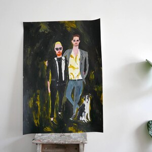 Original Hand-painted Wonky Human Portrait by Faye Moorhouse - Etsy