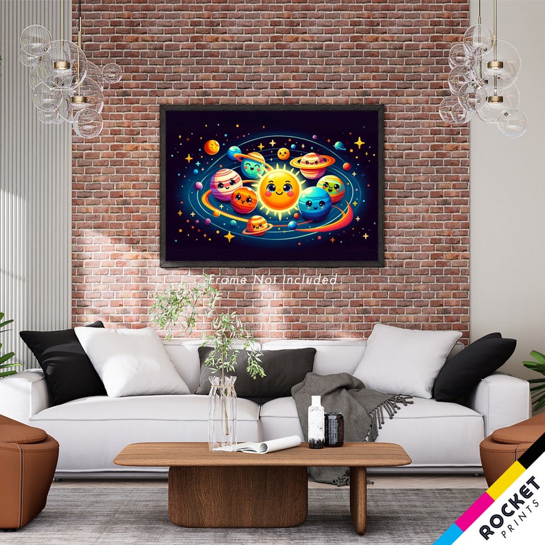 Playful Smiling Cartoon Planet Poster for Kids' Room – Colorful Solar ...