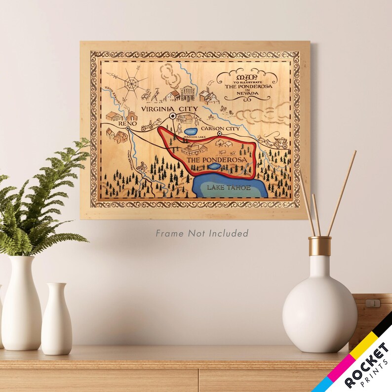 The Ponderosa Ranch Map Poster Print - Etsy