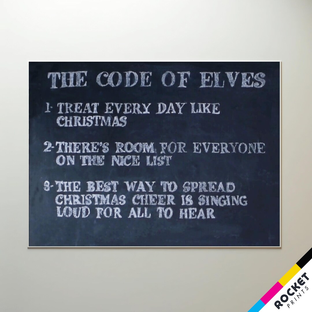 The Code of Elves Spread Christmas Cheer Poster Print - Etsy