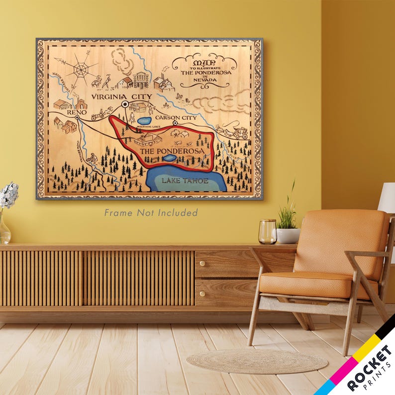 The Ponderosa Ranch Map Poster Print - Etsy