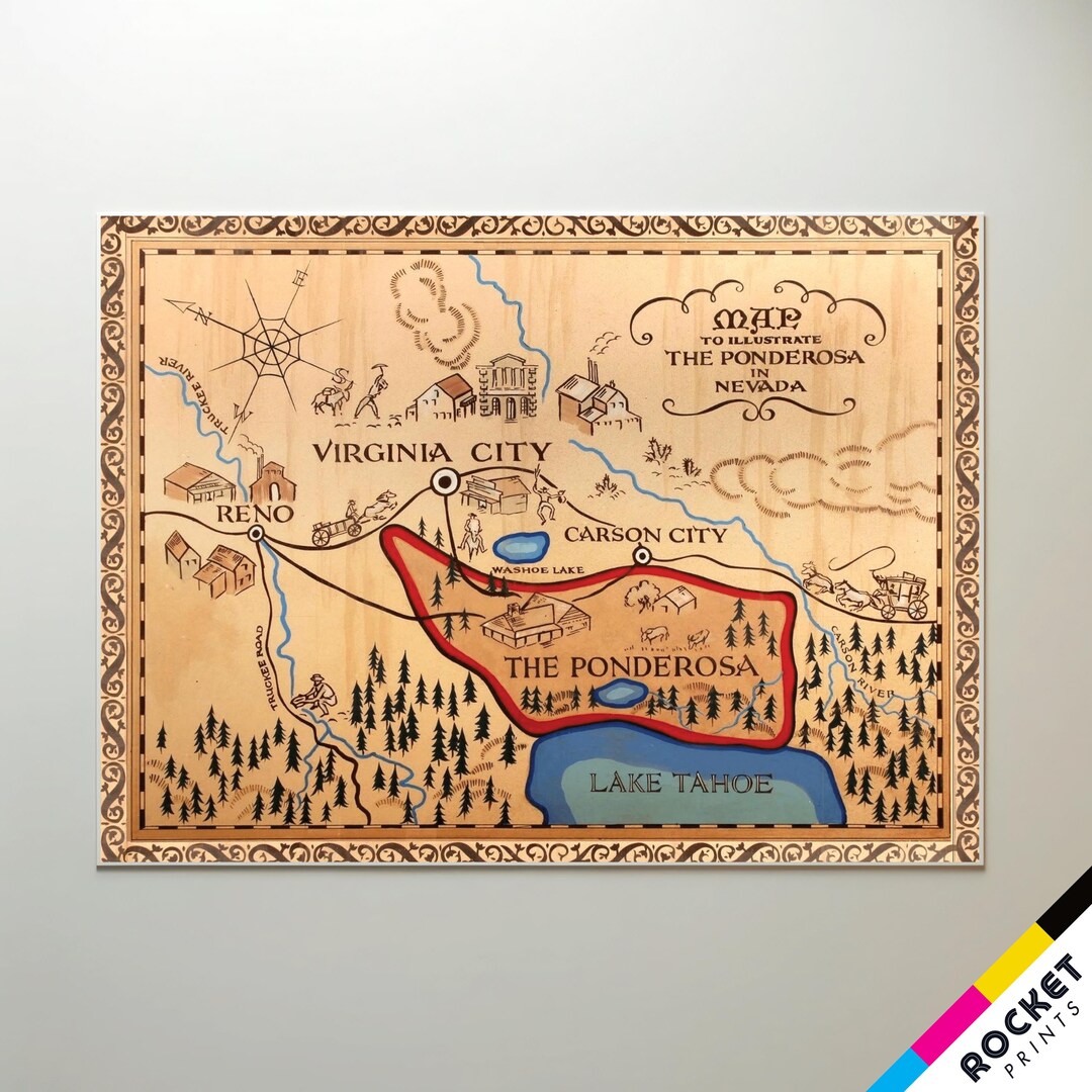 The Ponderosa Ranch Map Poster - Etsy