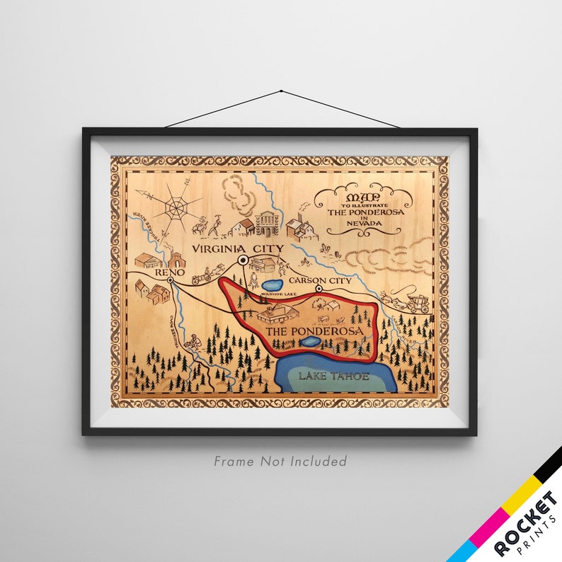 The Ponderosa Ranch Map Poster Print - Etsy