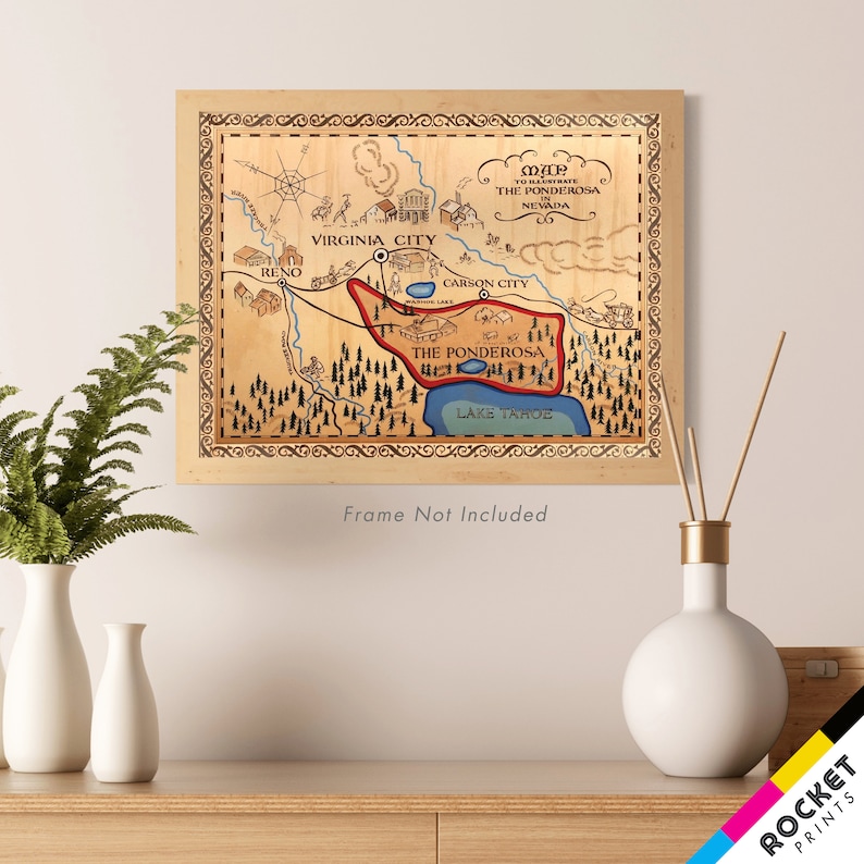 The Ponderosa Ranch Map Poster Print - Etsy