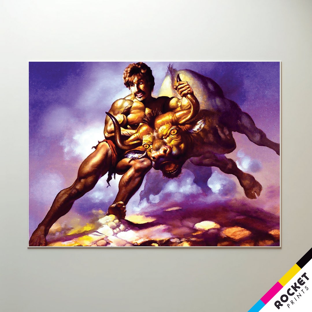 White Goodman Taking the Bull by the Horns Poster Print - Etsy