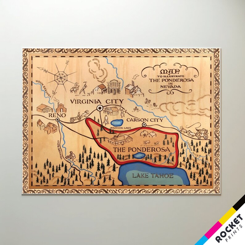 The Ponderosa Ranch Map Poster Print - Etsy