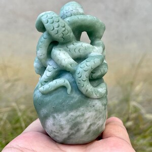 3.4''+natural Green Jade Snake Skull,quartz Crystal Skull,hand Carved ...