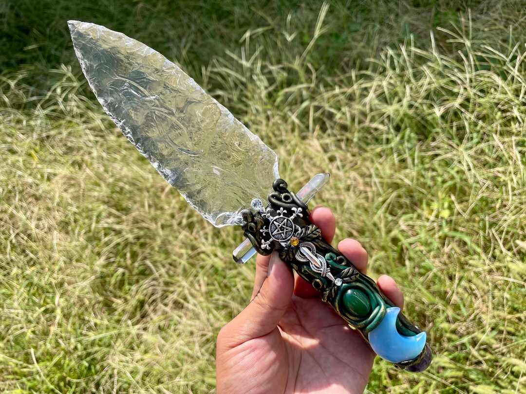 Hand Carved Crystal Dagger: Amethyst Energy Healing Knife - Etsy