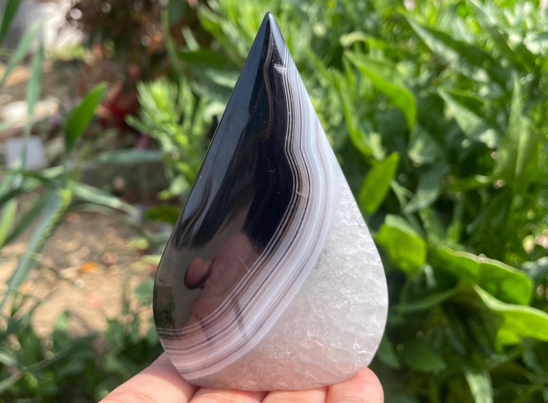 Black Agate Flame, Quartz Crystal Torch, Home Decor, Healing Stone - Etsy