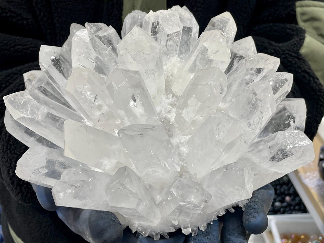 Large White Quartz Crystal Cluster Specimen: Home Decor, Energy Healing ...