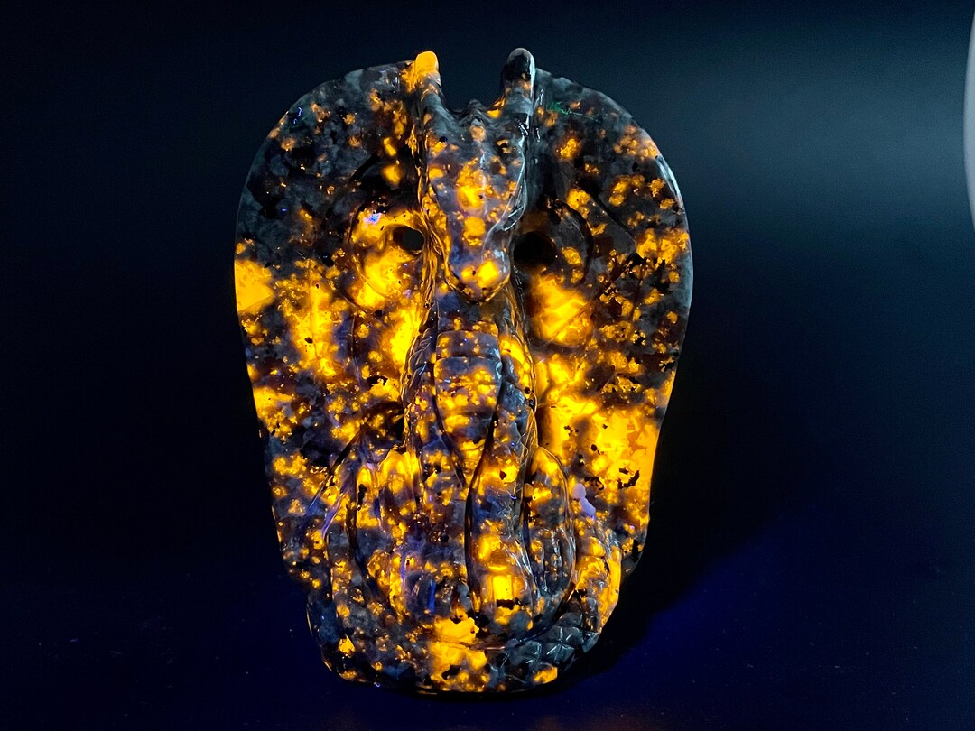 4'' Hand Carved Dragon,crystal Skull,natural Yooperlite Stone ,quartz ...