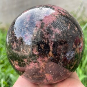 3.5" Natural Rhodonite Ball,quartz Crystal,crystal Sphere,hand Carved ...
