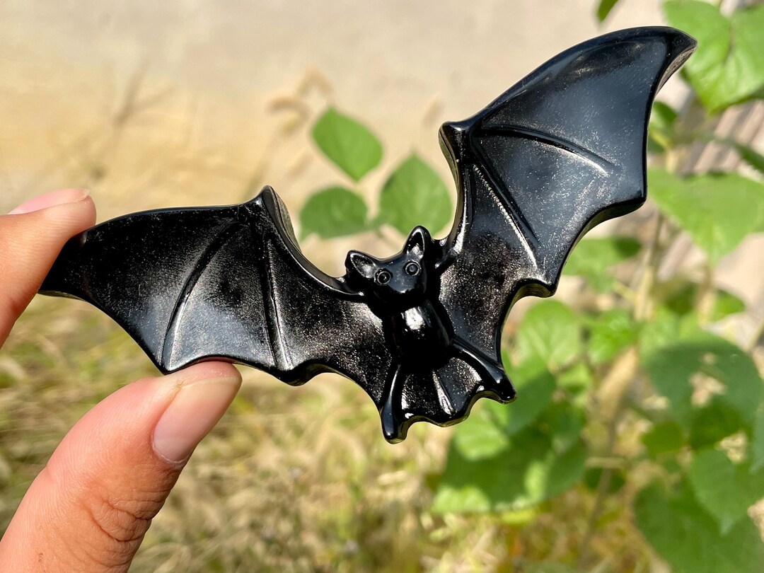 4.5''+ Natural Obsidian Bat ,hand Carved Bat Skull,crystal Bat Skull ...