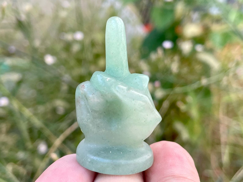 Quartz Crystal Middle Finger: Carved Crystal Skull, Home Decor Gift - Etsy