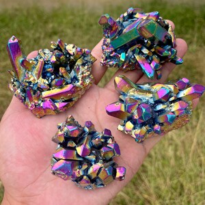 Rainbow Titanium Quartz Cluster: Energy Healing Crystal Decor - Etsy