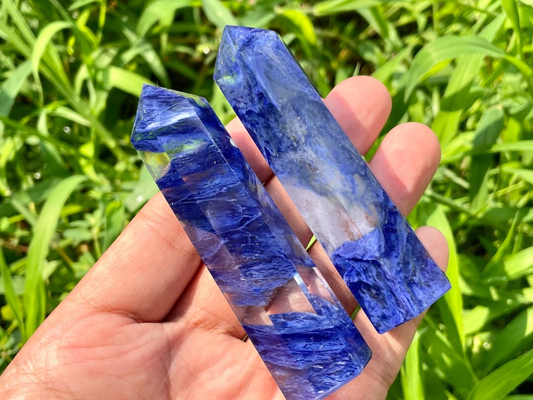Blue Melting Quartz Crystal Wand: Reiki Healing Stone, Home Decor - Etsy