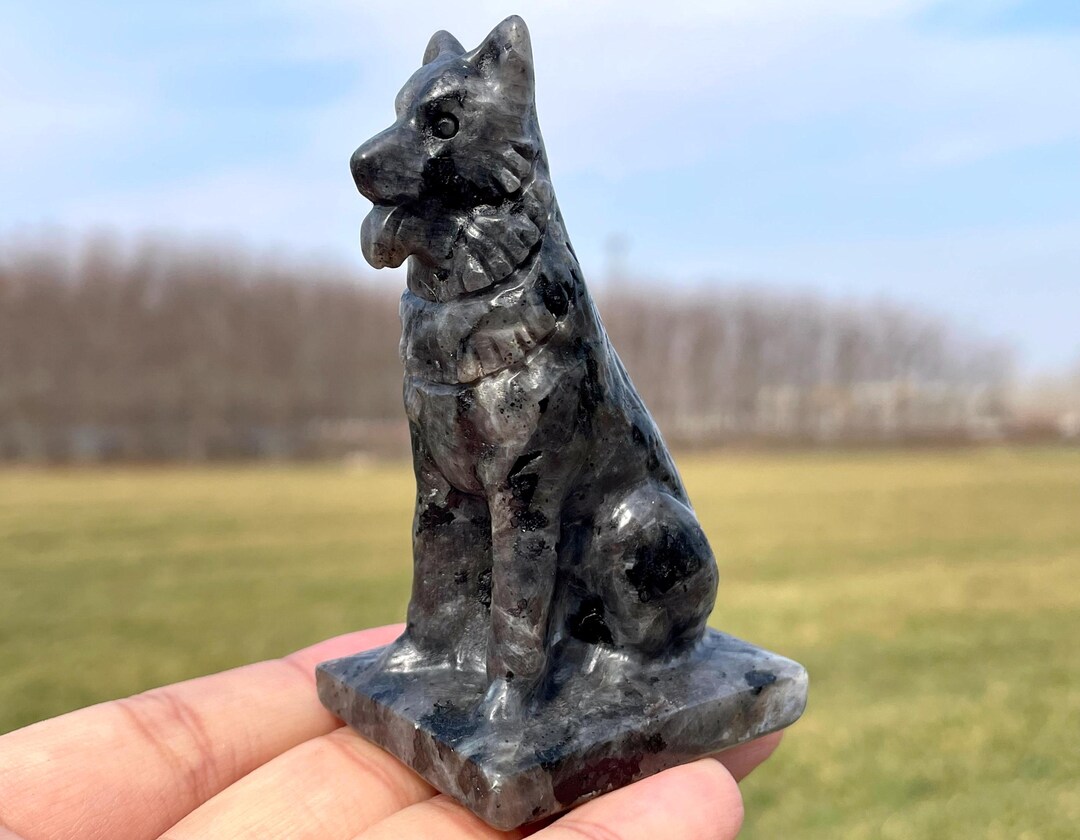 3.1''+ Natural Spectrolite Dog,hand Carved Dog Skull,crystal Dog Skull ...