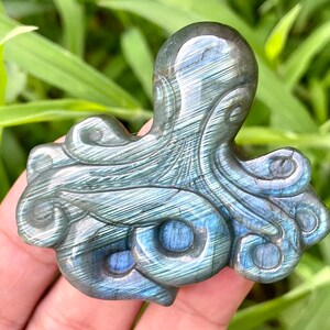 2''+ Hand Carved Octopus,crystal Octopus Skull,natural Labradorite ...