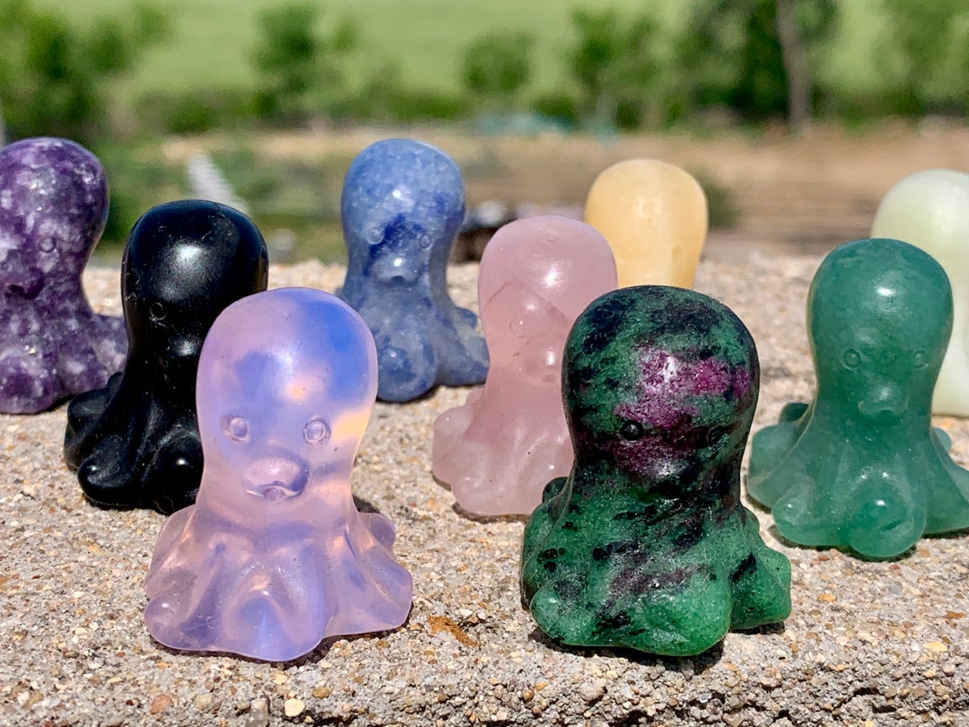 1'' Hand Carved Octopus,crystal Octopus, Skull,natural Quartz Crystal ...