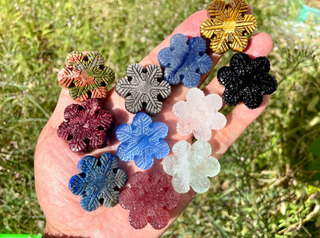 1.2" Hand Carved Snowflake,quartz Crystal Snowflake Skull,natural ...