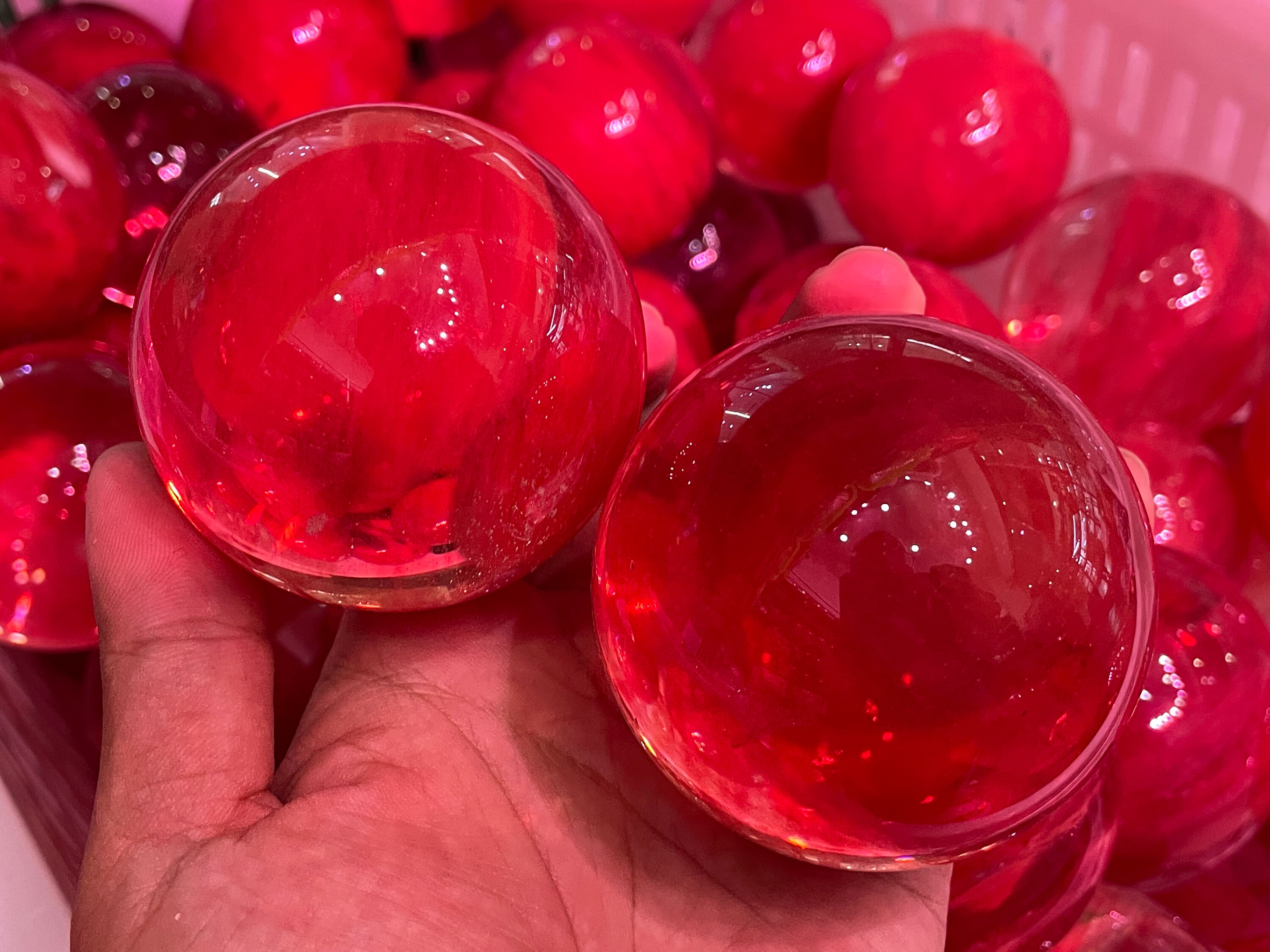 Red Melting Quartz Sphere: Energy Crystal Ball, Home Decor - Etsy