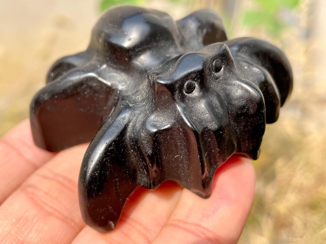 Hand Carved Obsidian Spider Skull: Crystal Figurine, Home Decor Gift - Etsy