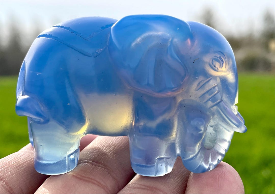 2.2''+blue Opal Stone Elephant,hand Carved Elephant,crystal Elephant ...