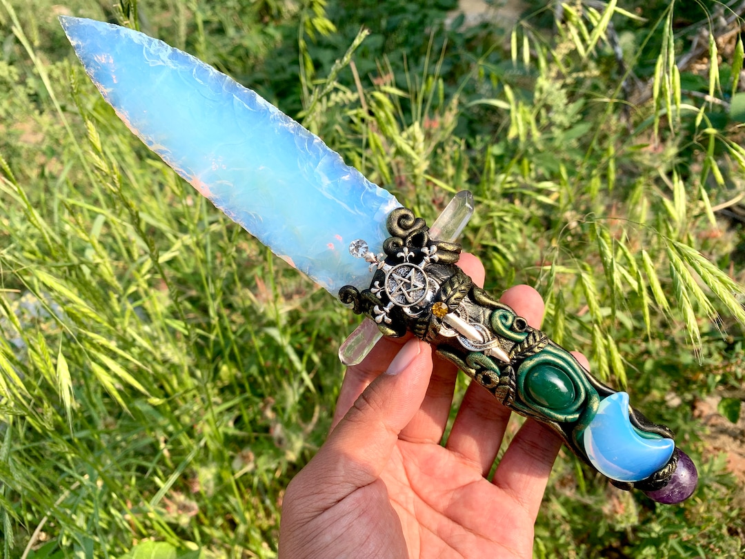 9.8"+hand Carved Knife Crystal Diy Knife Home Decoration Opal Diy ...