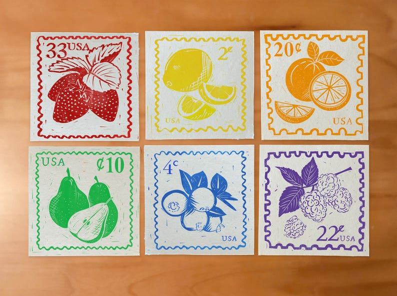 Strawberry Postage Print - Etsy