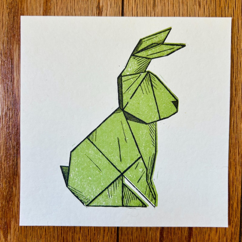 Rabbit Art Block Print - Etsy