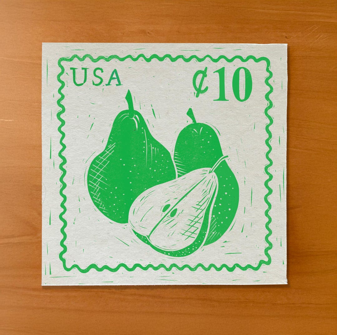 Pear Postage Print - Etsy