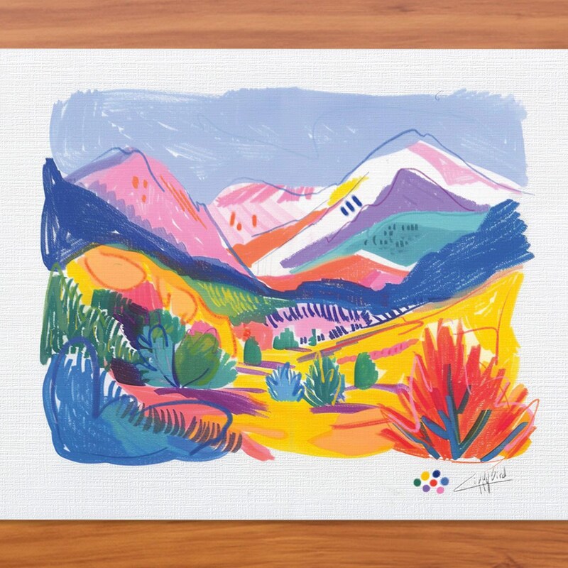 Abstract Mountain Art - Etsy