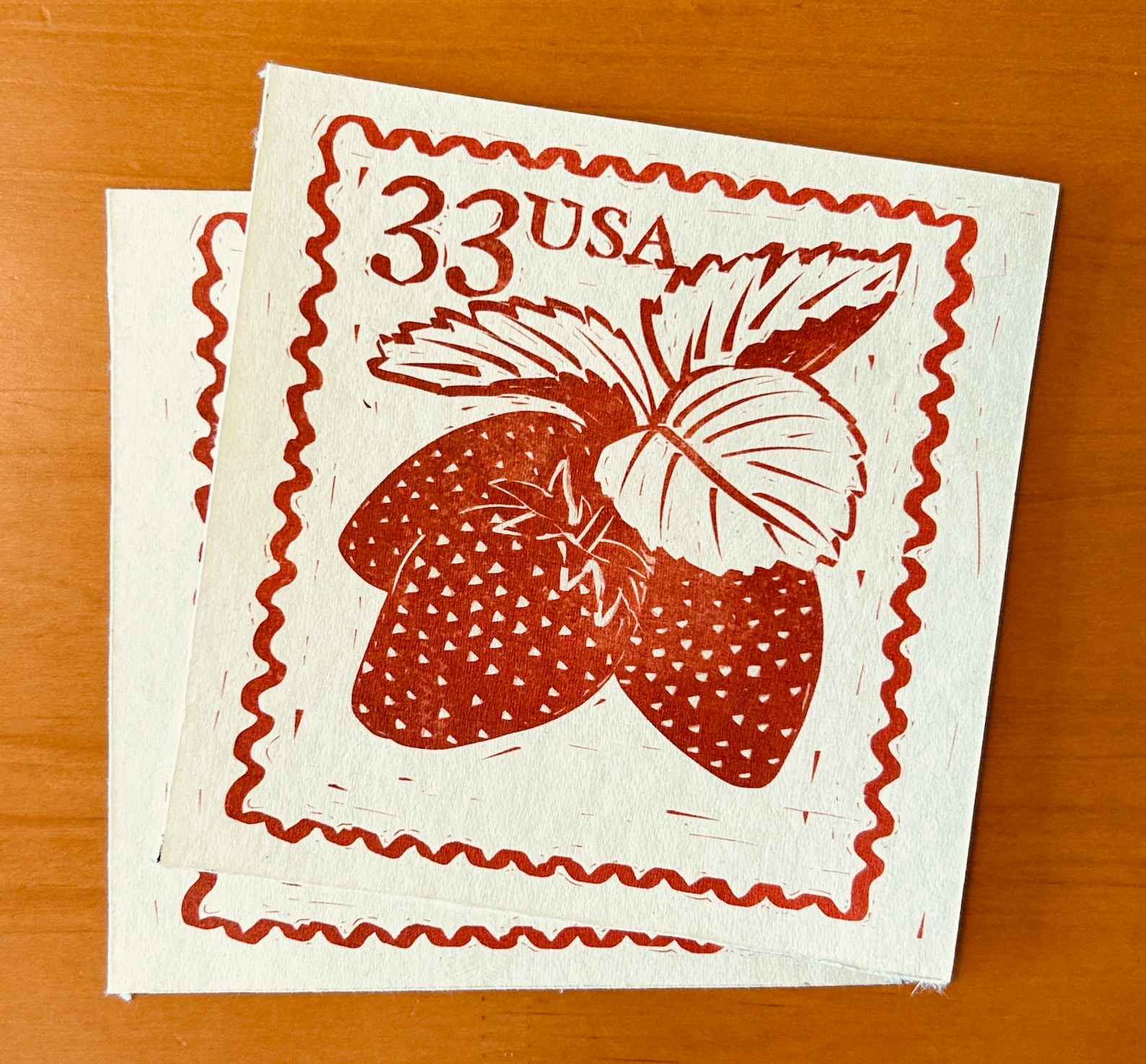Strawberry Postage Print - Etsy