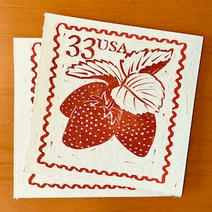 Strawberry Postage Print - Etsy