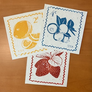Strawberry Postage Print - Etsy