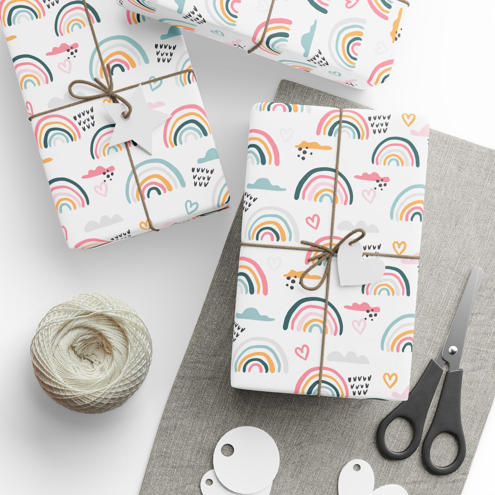 Pastel Rainbow Wrapping Paper | Rainbow Gift Wrap | Rainbow Party ...