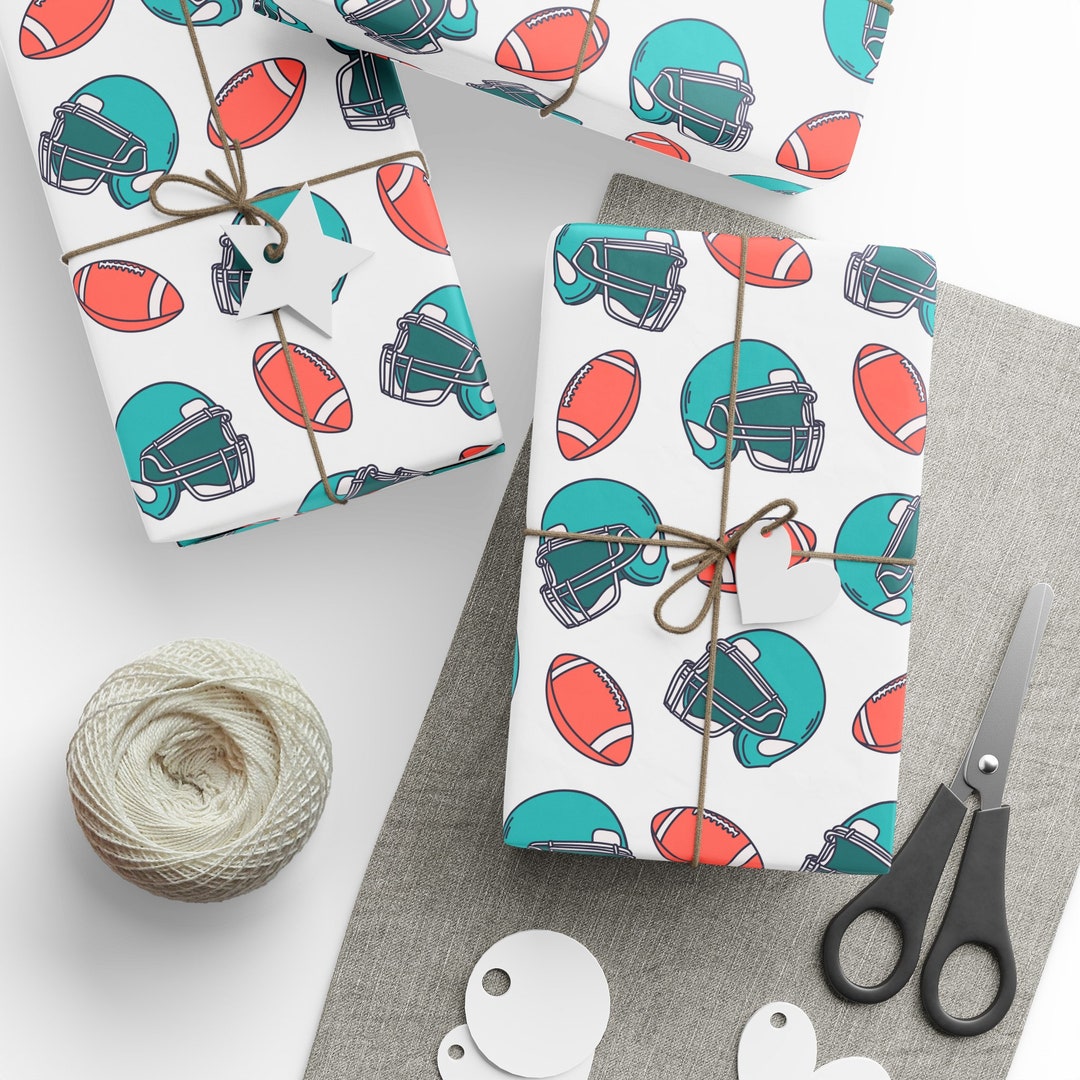 Boho Football Wrapping Paper | Football Gift Wrap | Boho Football Wrap ...