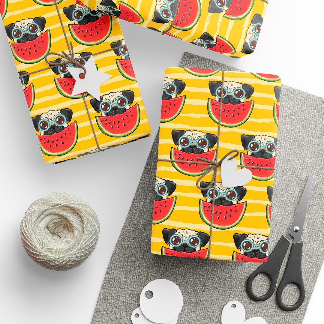 Pug Wrapping Paper | Pug Gift Wrap | Pug Wrap | Pug Wrapping | Pug ...