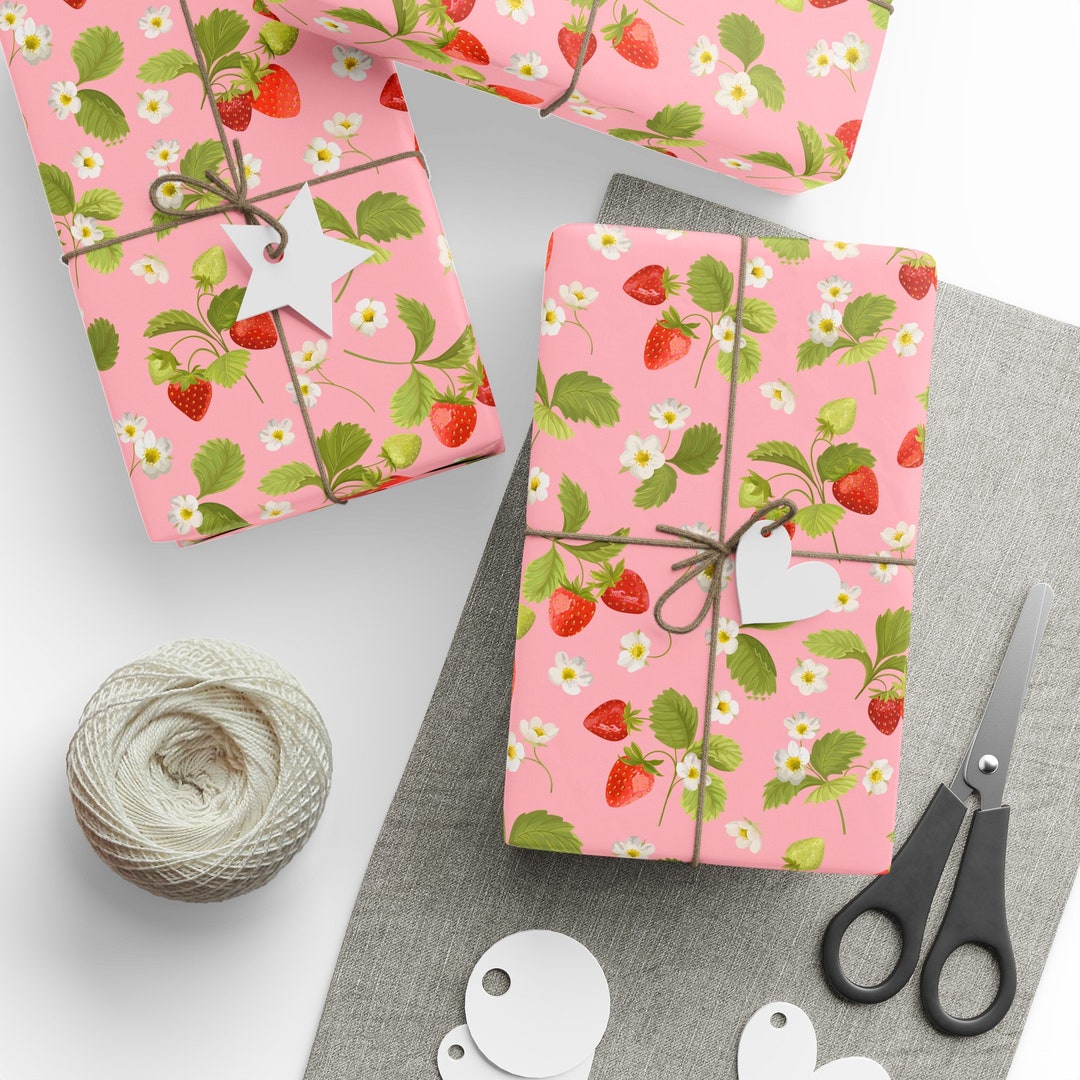 Strawberry Wrapping Paper | Strawberry Gift Wrap | Strawberry Wrap ...