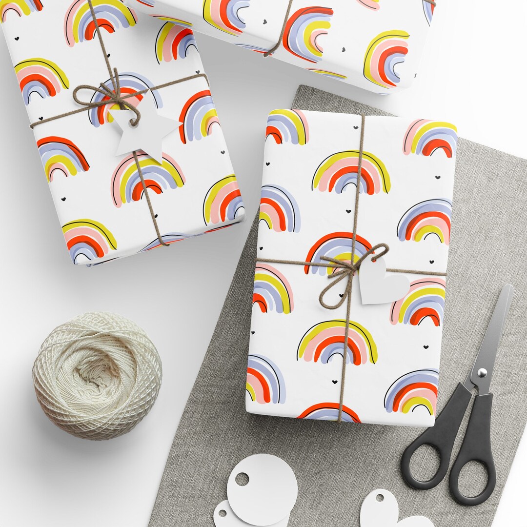 Rainbow Boho Wrapping Paper Boho Rainbow Gift Wrap Boho Wrap Cute ...