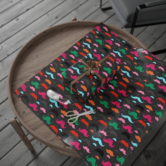 Colorful Mustache Wrapping Paper Mustache Gift Wrap Mustache Wrap Mustache Wrapping Mustache Birthday Mustache Gift Wrap Etsy UK