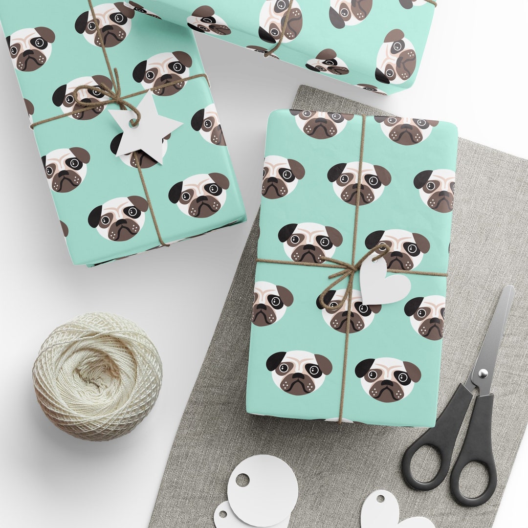 Pug Wrapping Paper | Pug Gift Wrap | Pug Wrap | Pug Wrapping | Pug ...