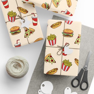 Fun Food Wrapping Paper | Food Gift Wrap | Food Wrap | Fast Food ...
