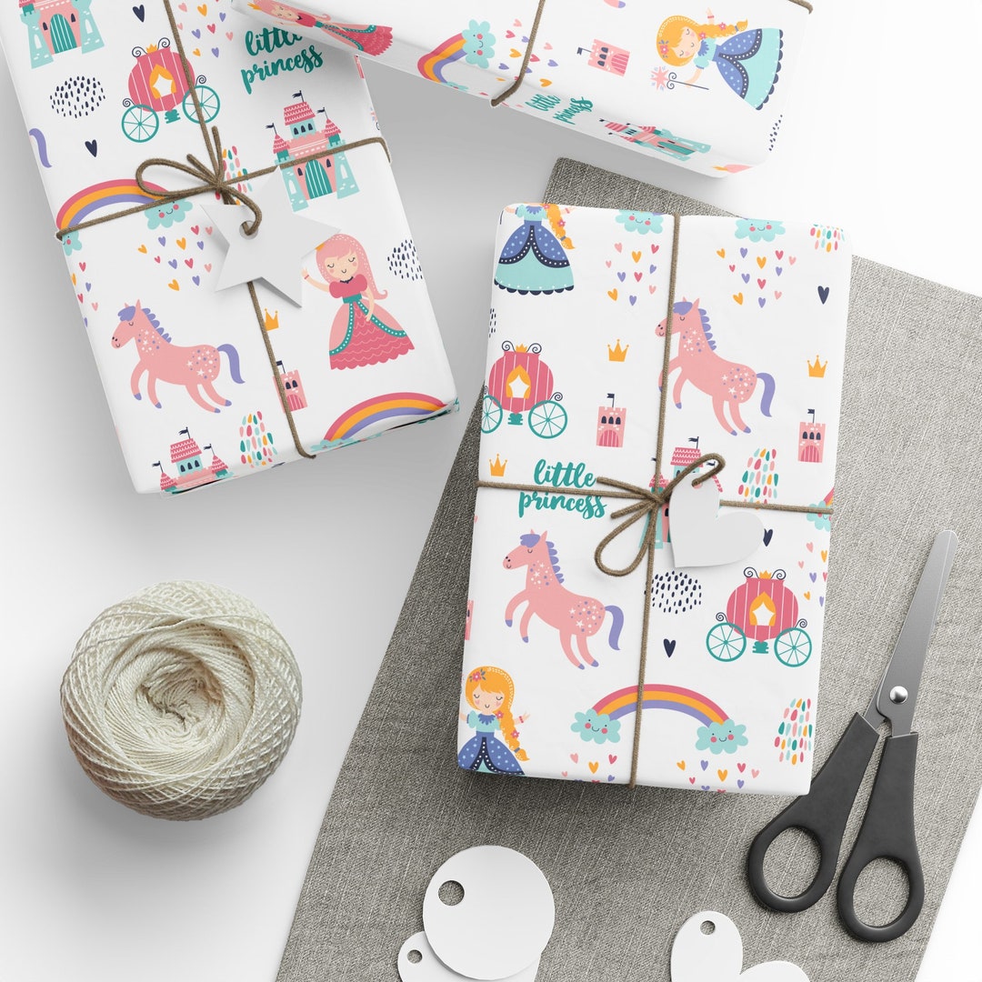 Princess Unicorn Patterned Wrapping Paper | Princess Gift Wrap ...