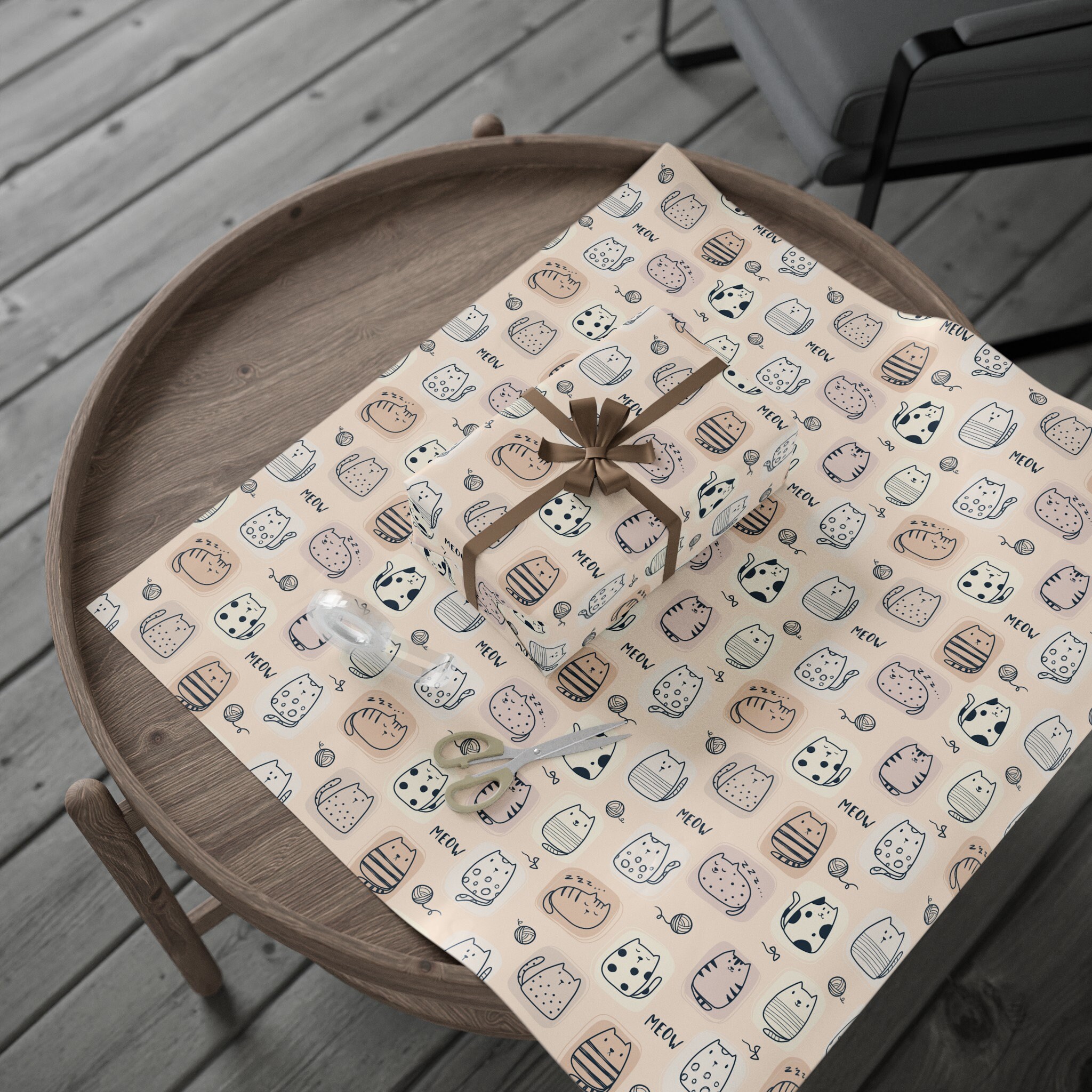 Cat Wrapping Paper | Cat Gift Wrap | Kitty Wrap | Kitten Wrapping ...