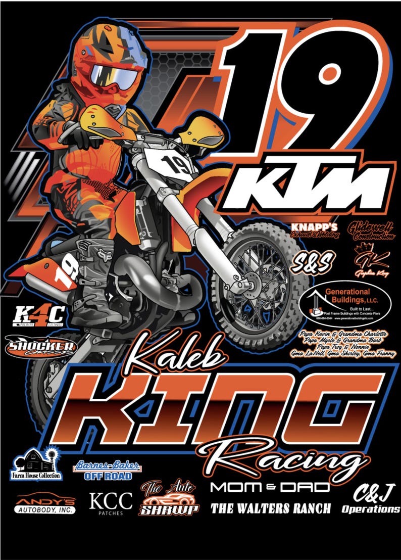 Custom Motocross Bike Design: Your Name & Number (ai, Eps, Pdf, Png) - Etsy