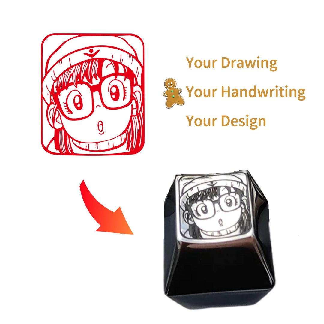 Custom Line Drawing Artisan Keycap CNC Titanium Keycaps for Gaming ...