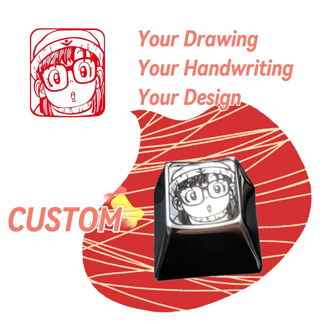 Custom Dr. Slump Arale Keycaps - CNC Titanium Artisan Keycap for Gaming ...