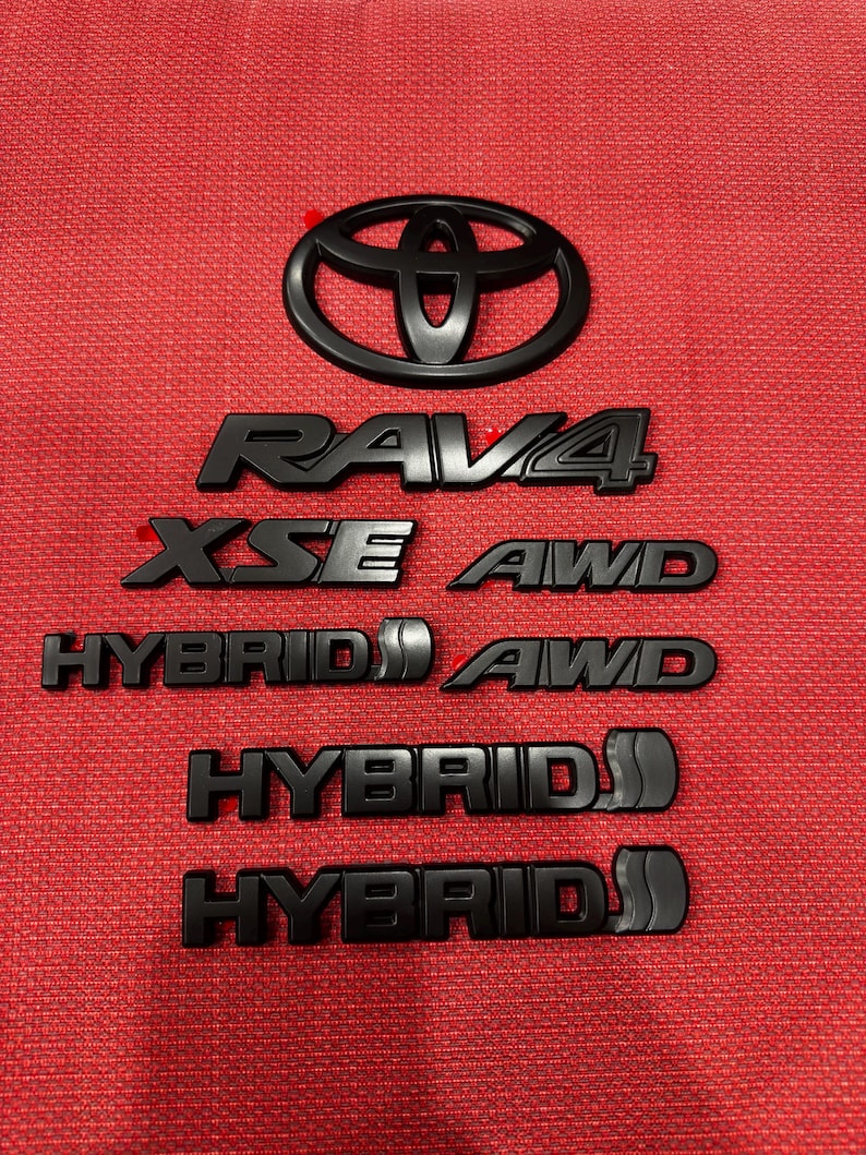 2019-2025 Toyota RAV4 XSE Hybrid Matte Black (blackout) Emblem Overlay ...